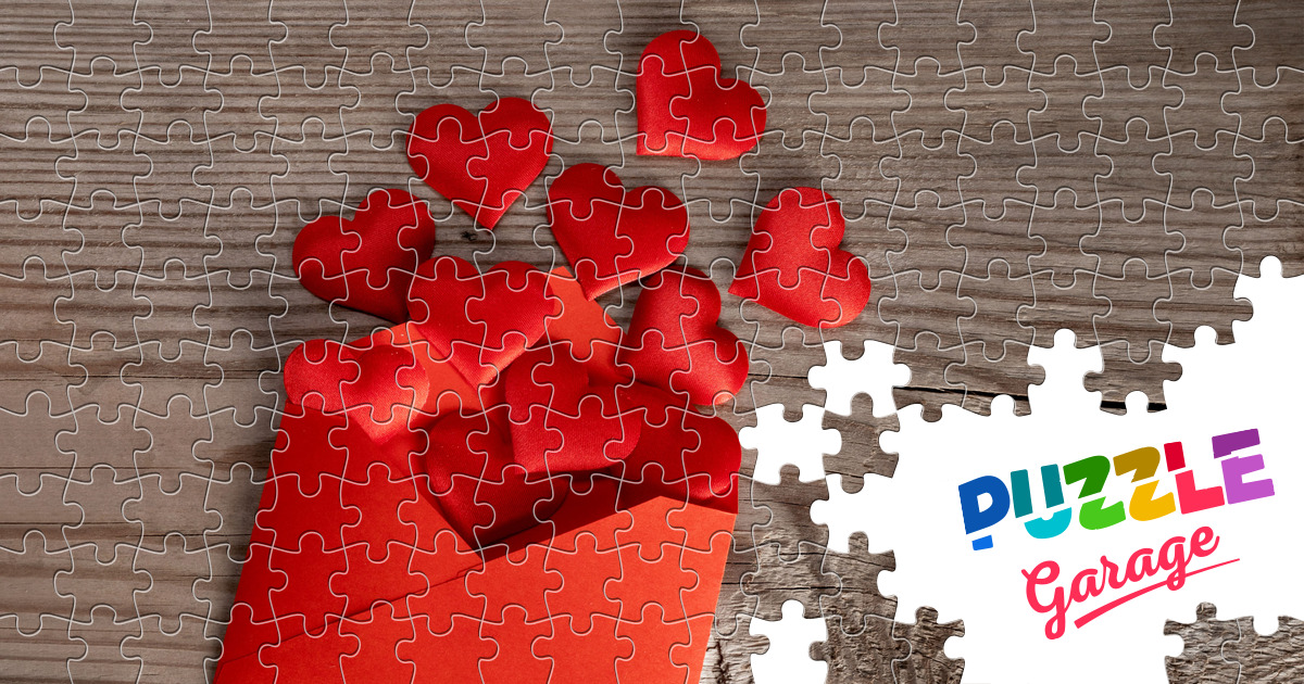 Envelope with red hearts Jigsaw Puzzle (Holidays, Valentine's Day ...