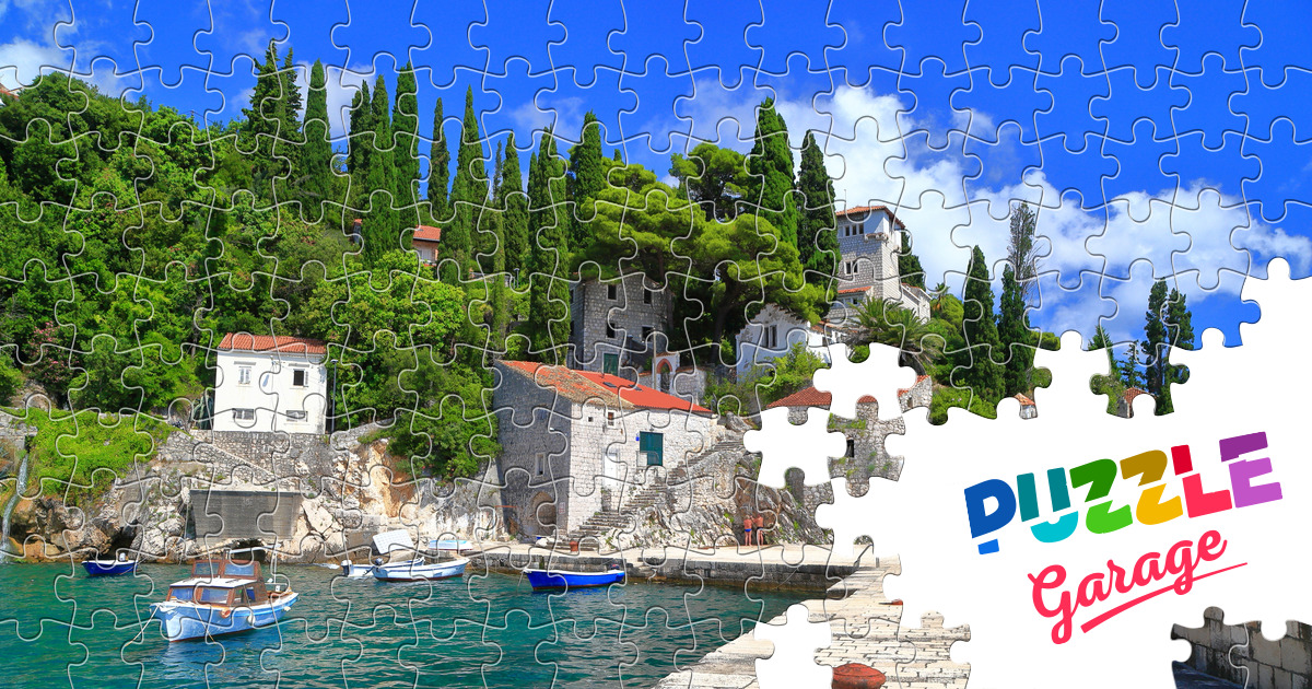 Trsteno harbor, Croatia Jigsaw Puzzle (Countries, Croatia) | Puzzle Garage
