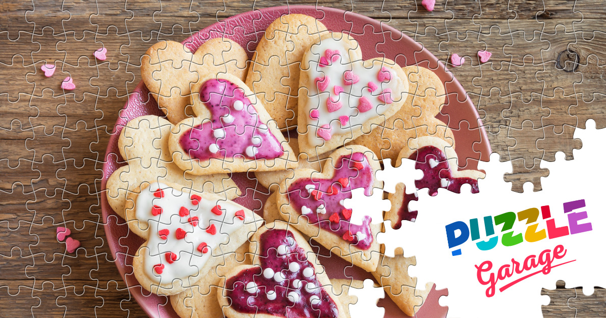 Heart shaped cookies Jigsaw Puzzle (Home, Food) | Puzzle Garage