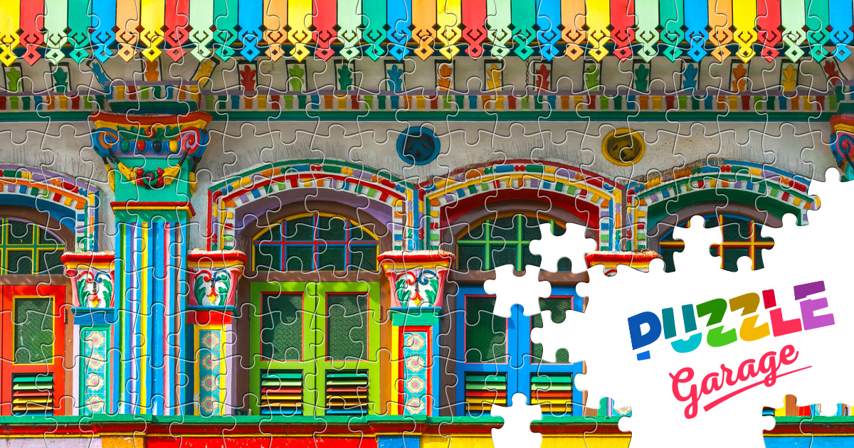 Facade of a building in Little India Jigsaw Puzzle (Countries ...