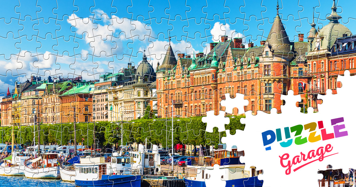 Pier view in Stockholm Jigsaw Puzzle (Countries, Sweden) | Puzzle Garage