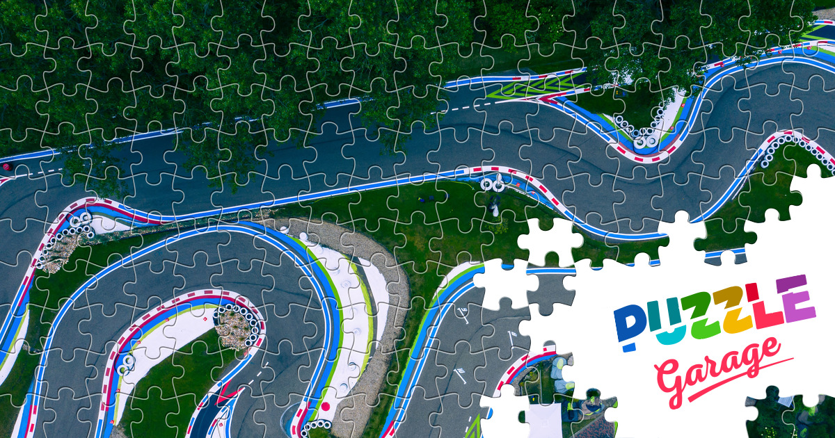 Top view of the go-kart road Jigsaw Puzzle (Architecture, Roads ...