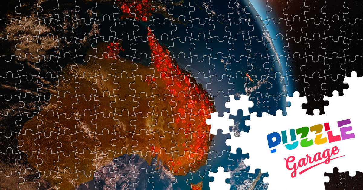 Aerial view of the fires in Australia Jigsaw Puzzle (Space ...