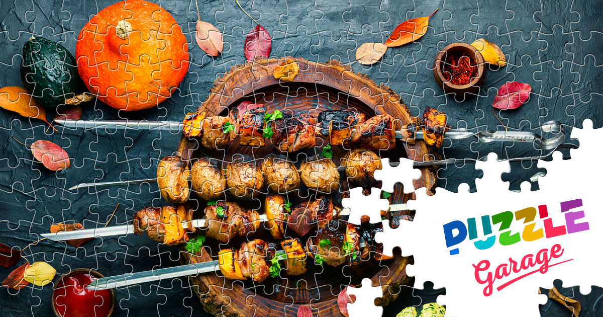 Kebabs and pumpkins Jigsaw Puzzle (Home, Food) | Puzzle Garage