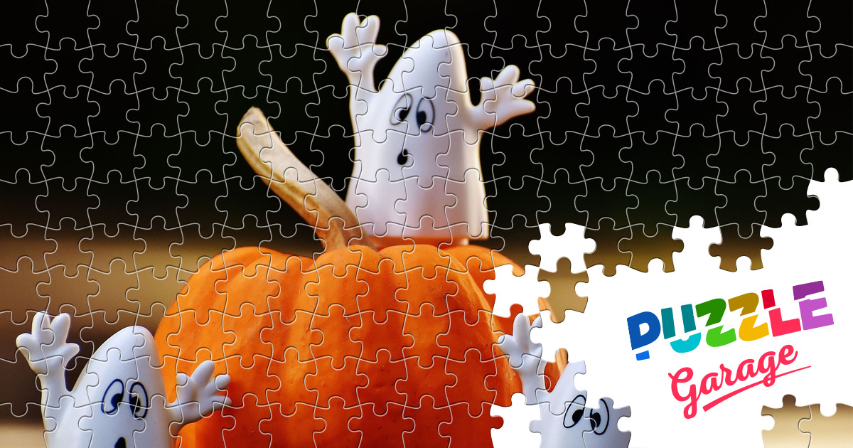 Mini ghosts and pumpkin Jigsaw Puzzle (Holidays, Halloween) | Puzzle Garage