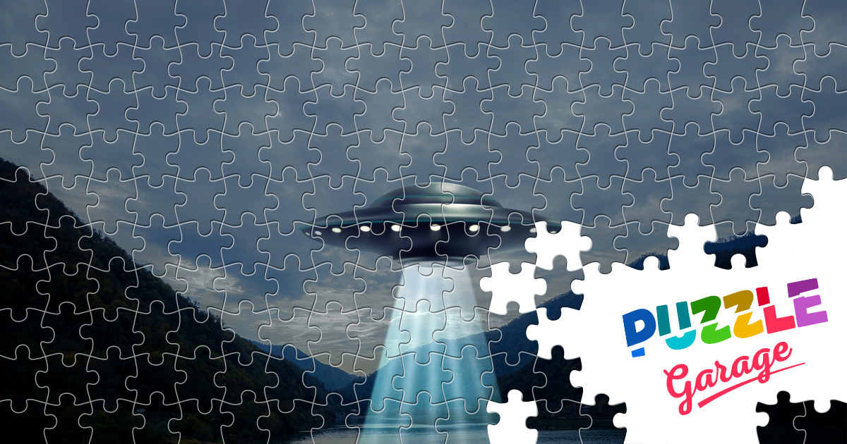 Alien spaceship over the lake Jigsaw Puzzle (Space, Sci-Fi) | Puzzle Garage