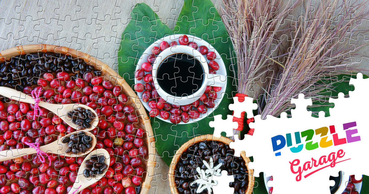 Coffee in cups and coffee beans Jigsaw Puzzle (Home, Food) | Puzzle Garage