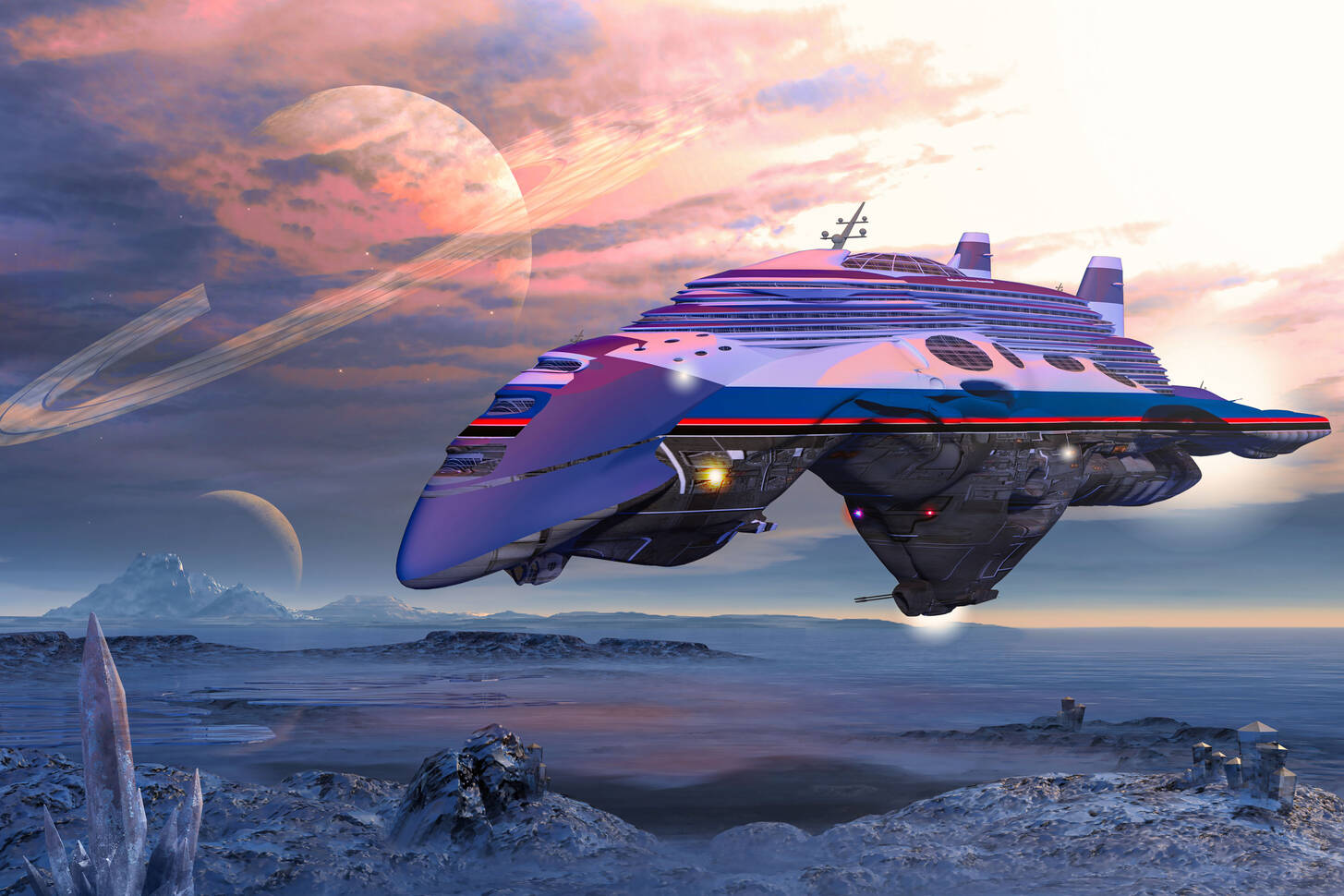 A giant galactic cruise liner Jigsaw Puzzle (Space, Sci-Fi) | Puzzle Garage