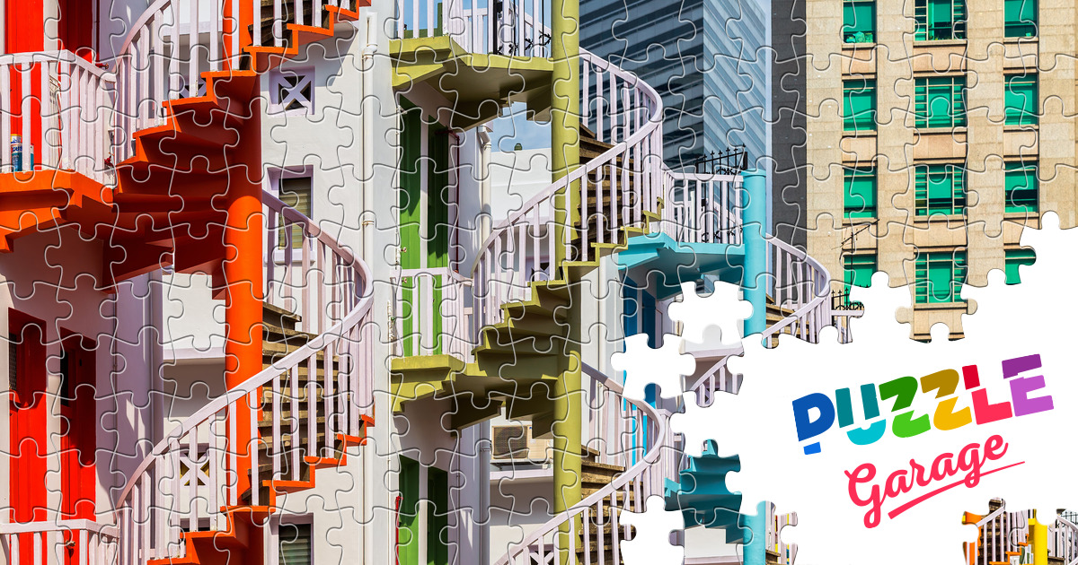 Spiral stairs of Singapore Jigsaw Puzzle (Countries, Singapore ...