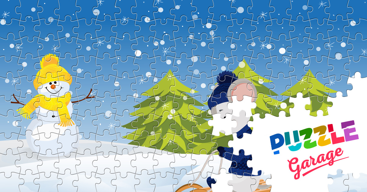 Mouse on a sled Jigsaw Puzzle (For children, Cartoon Illustrations ...