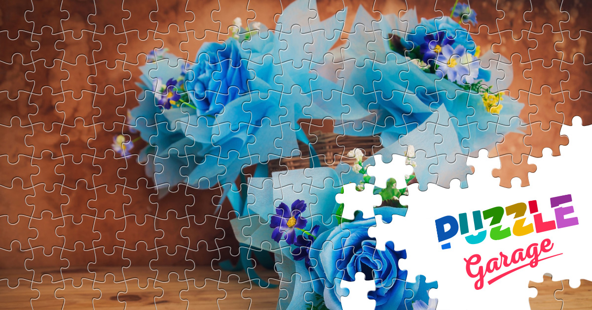 Bouquets with blue roses Jigsaw Puzzle (Plants, Flowers) | Puzzle Garage
