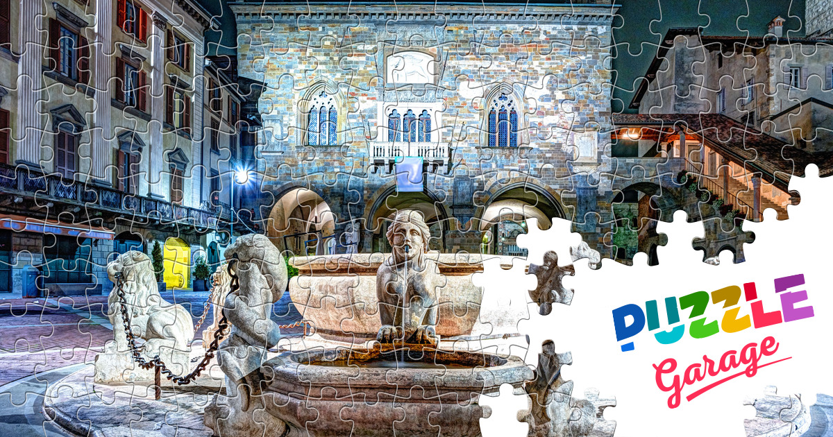 Fountain in Bergamo Jigsaw Puzzle (Countries, Italy) | Puzzle Garage