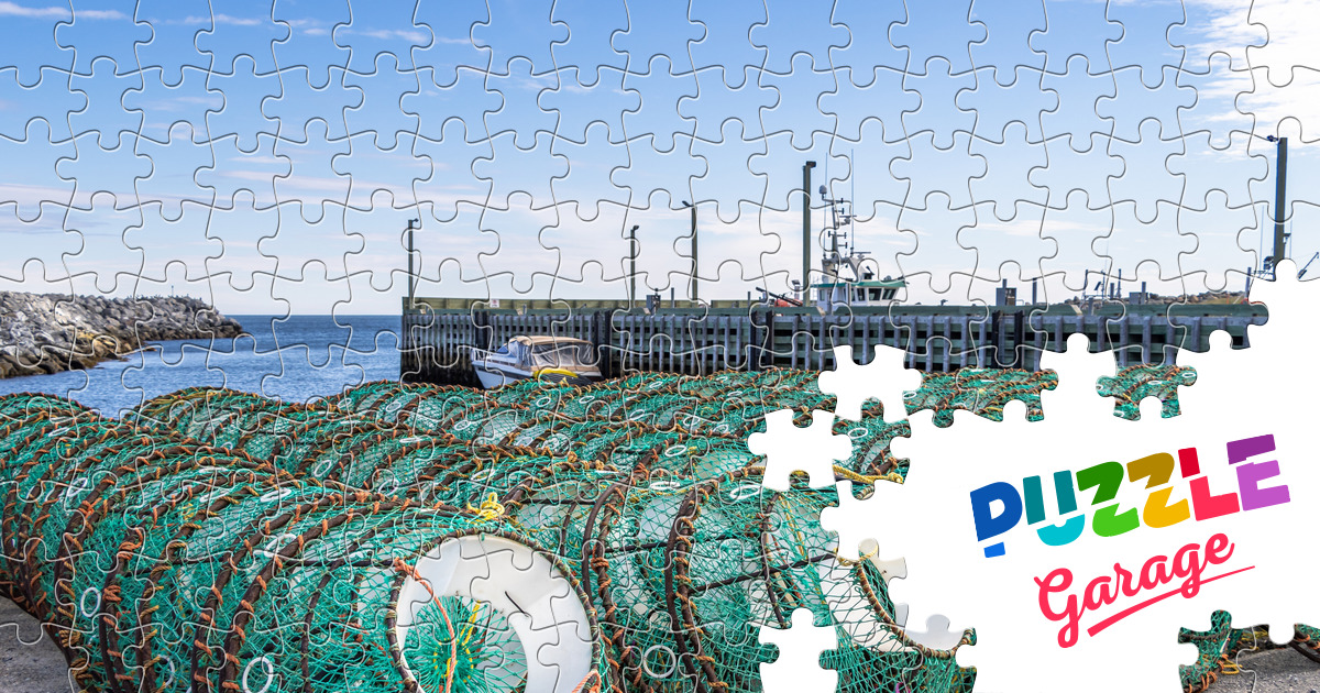 Fishing traps on the pier Jigsaw Puzzle (Countries, Canada) | Puzzle Garage