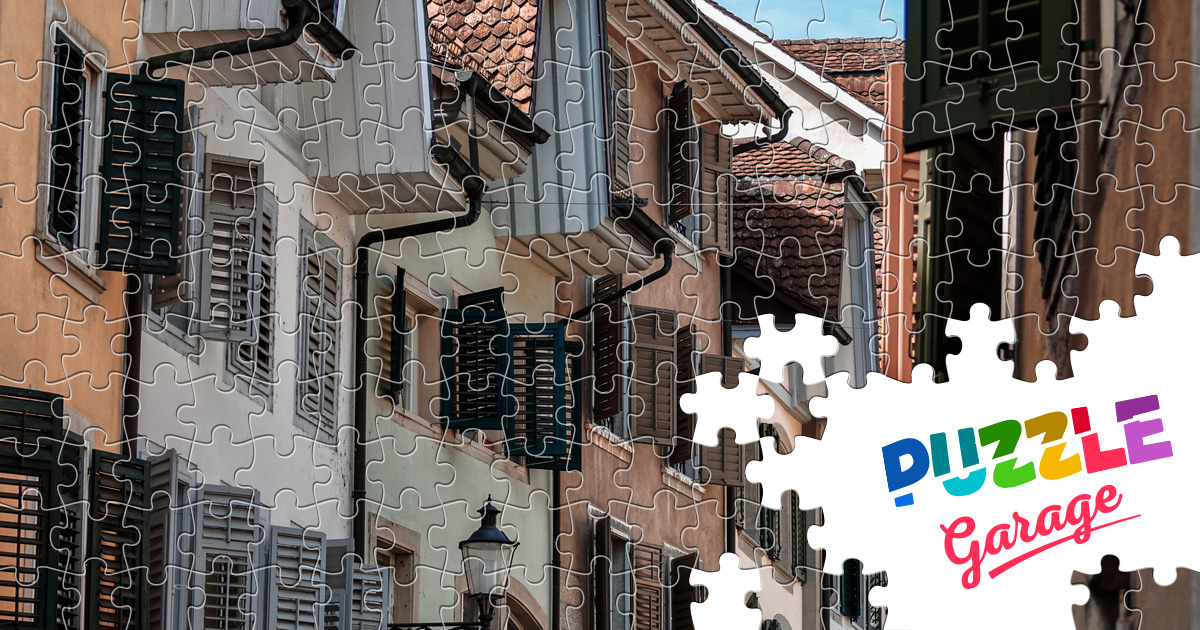 Windows of one street Jigsaw Puzzle (Countries, Switzerland) | Puzzle ...