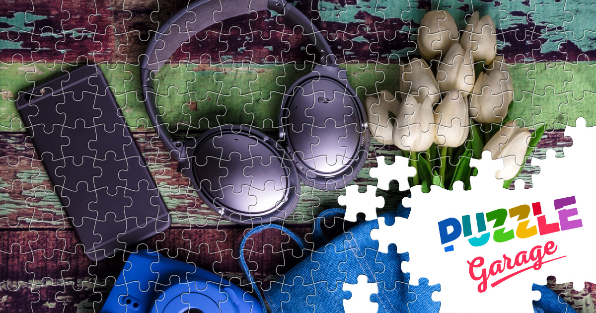 Headphones, phone and camera Jigsaw Puzzle (Stuff, Electronics ...