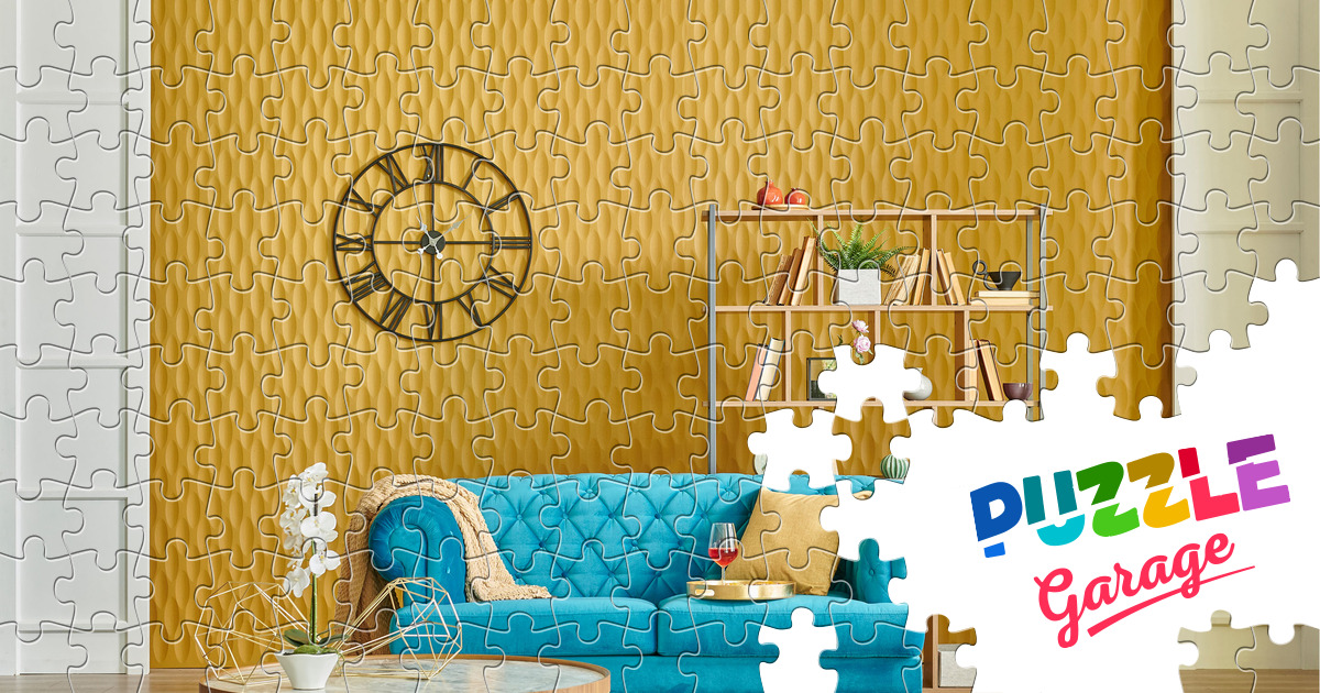 Living room with texture wall Jigsaw Puzzle (Home, Interiors) | Puzzle ...