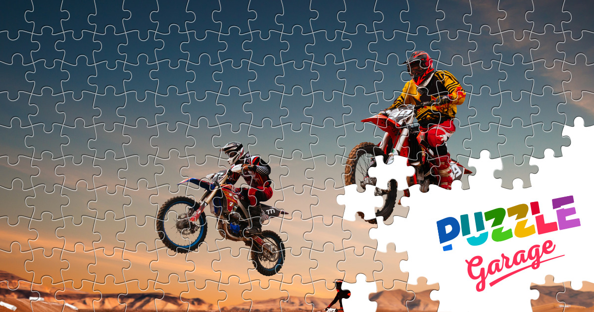 Motocross in the desert Jigsaw Puzzle (Sport, Moto Sport) | Puzzle Garage