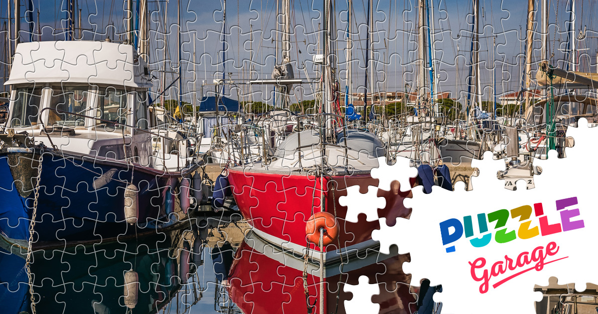 Sailing yachts in the port Jigsaw Puzzle (Technics, Ships) | Puzzle Garage
