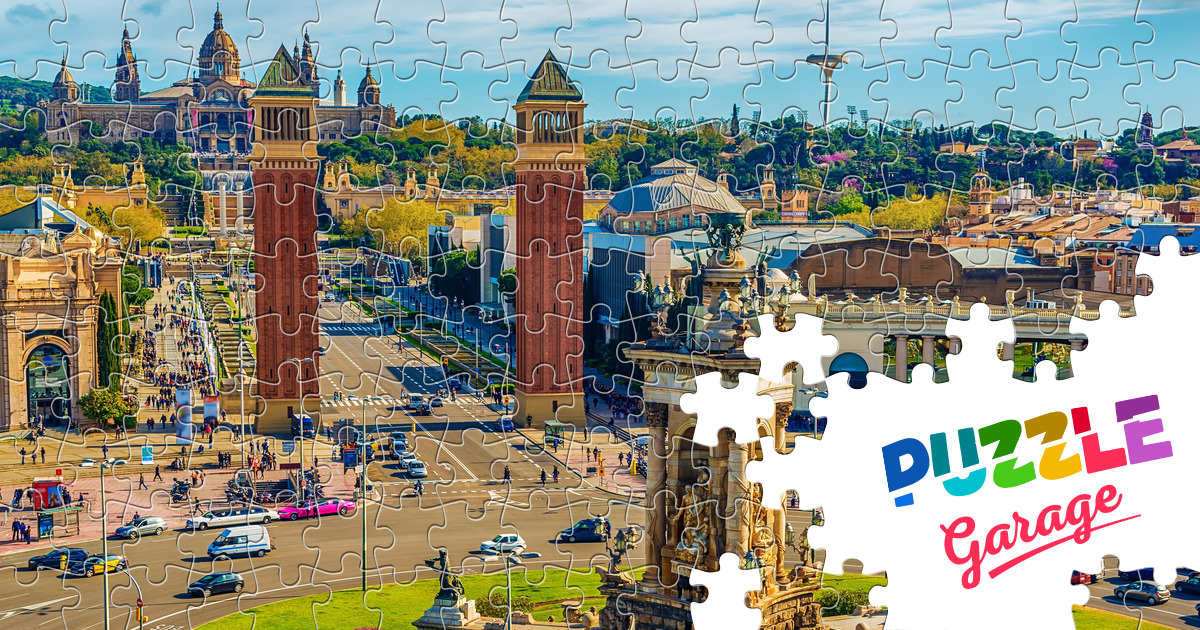 Plaza of Spain in Barcelona Jigsaw Puzzle (Countries, Spain) | Puzzle ...