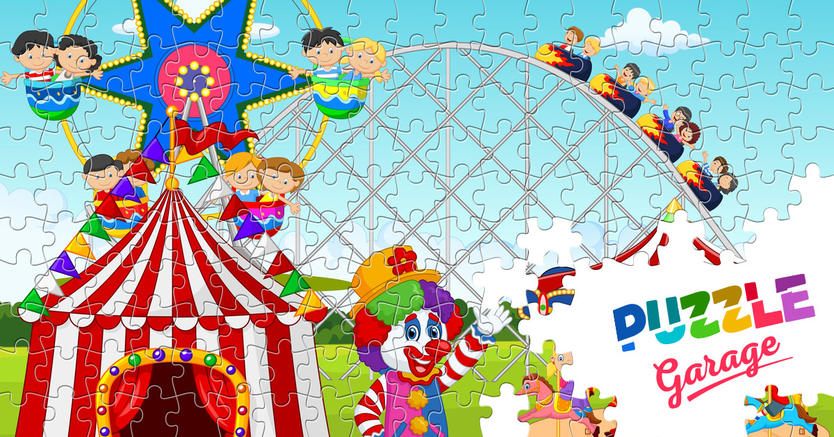 Amusement park Jigsaw Puzzle (For children, Cartoon Illustrations ...