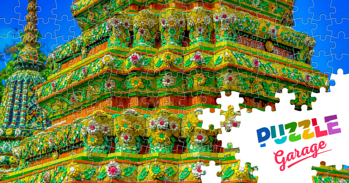 Colorful decorations on the walls of a Buddhist temple Jigsaw Puzzle ...