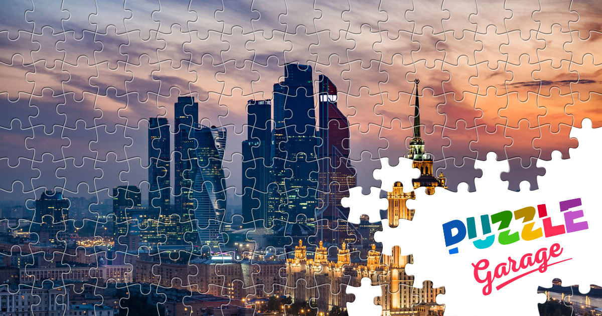 View of the evening Moscow Jigsaw Puzzle (Countries, Russia) | Puzzle ...