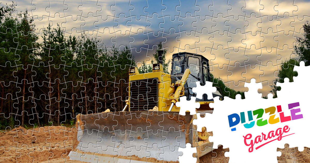 Bulldozer on a forest road Jigsaw Puzzle (Technics, Special machinery ...