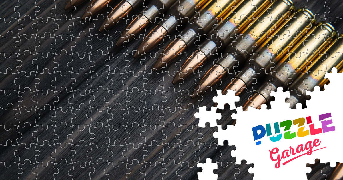 Cartridges on wooden background Jigsaw Puzzle (Stuff, Weapons) | Puzzle ...