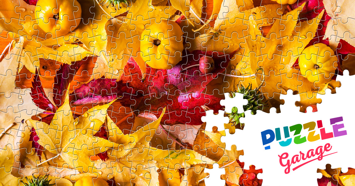 Autumn leaves and pumpkins Jigsaw Puzzle (Plants, Pumpkins) | Puzzle Garage
