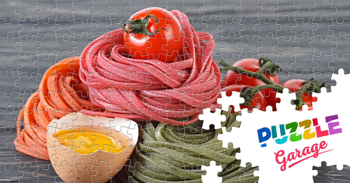 Multicolored pasta on the table Jigsaw Puzzle (Home, Food) | Puzzle Garage