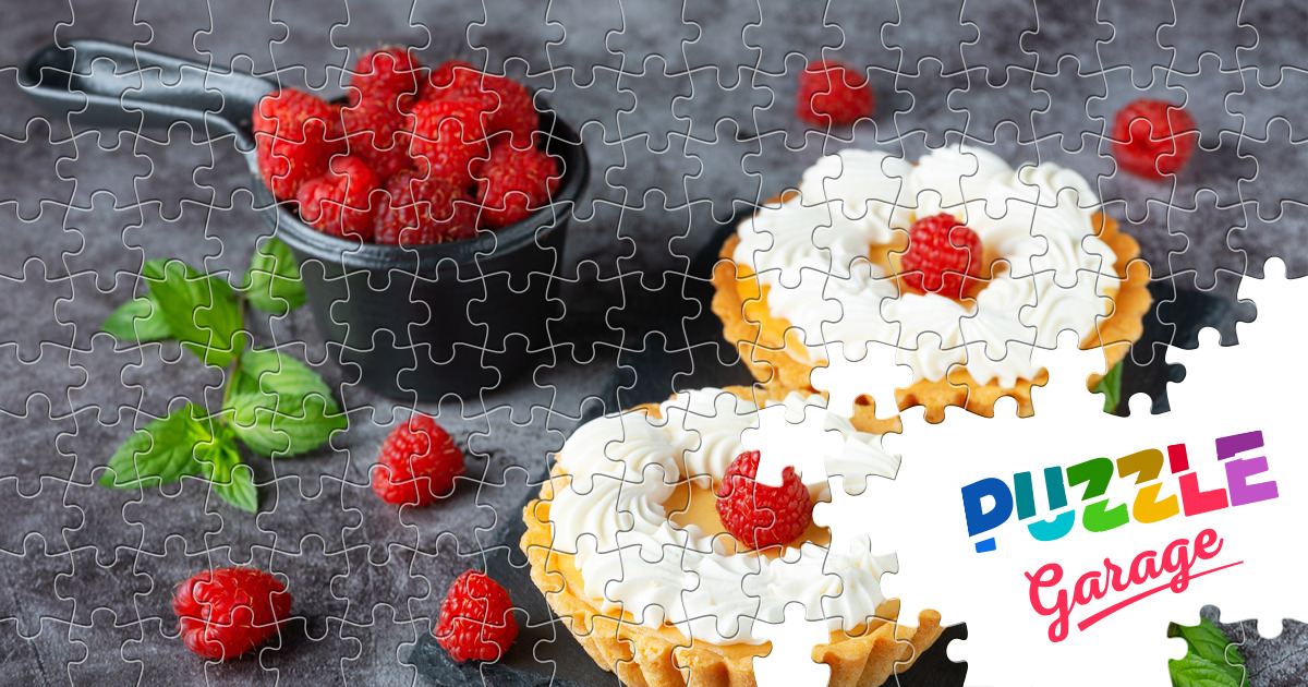 Creamy cheesecake with raspberries Jigsaw Puzzle (Home, Food) | Puzzle Garage