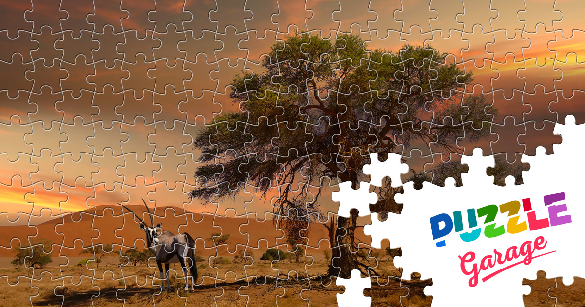 Oryx in the Namib Desert Jigsaw Puzzle (Nature, Desert) | Puzzle Garage