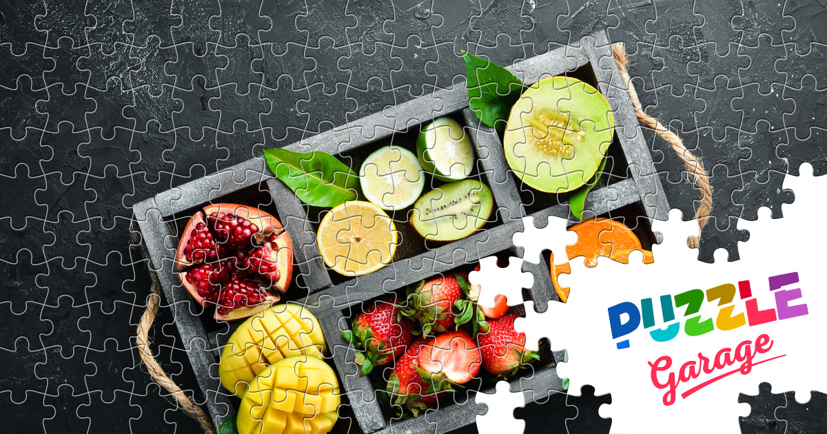 Fruits in a box on the table Jigsaw Puzzle (Plants, Fruits) | Puzzle Garage