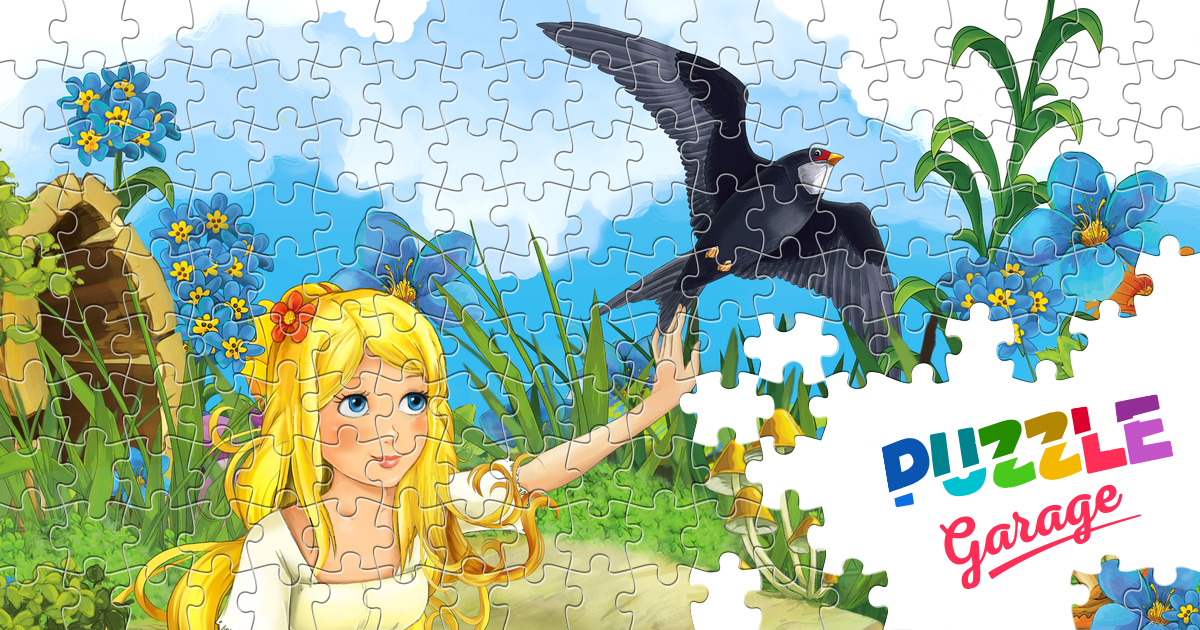 Thumbelina with a swallow Jigsaw Puzzle (For children, Fairy tales ...