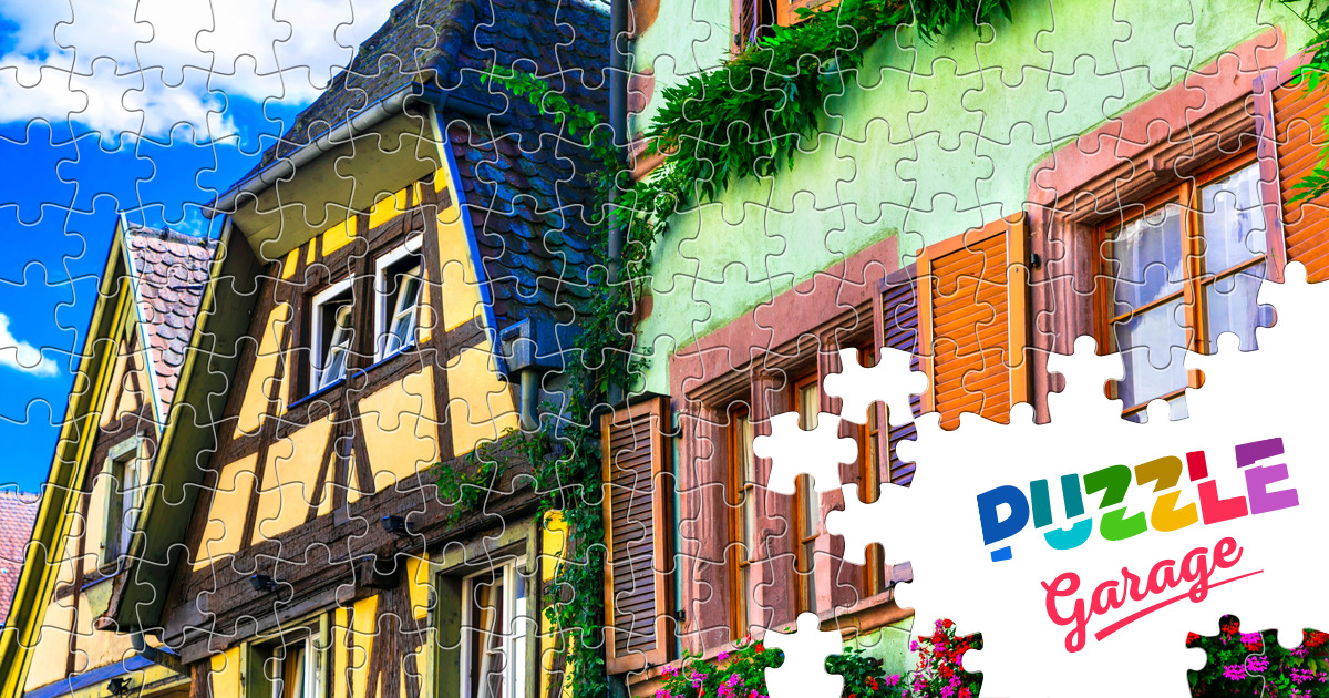 Colorful facades in Riquvira Jigsaw Puzzle (Countries, France) | Puzzle ...