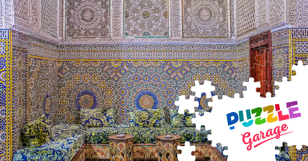 Moroccan riad decorated with mosaics Jigsaw Puzzle (Countries, Morocco ...