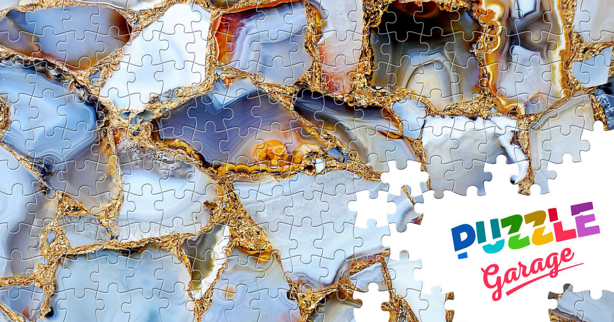 Multi-colored layers of agate Jigsaw Puzzle (Other, Macro) | Puzzle Garage