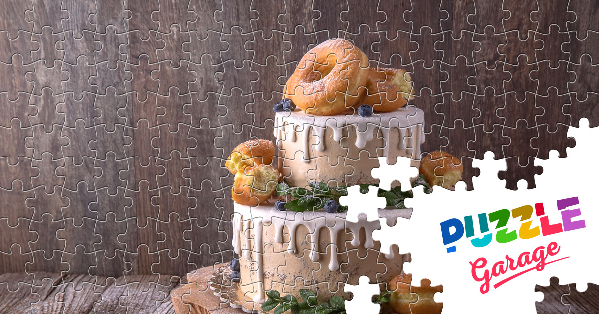 Wedding cake with donuts Jigsaw Puzzle (Holidays, Wedding) | Puzzle Garage