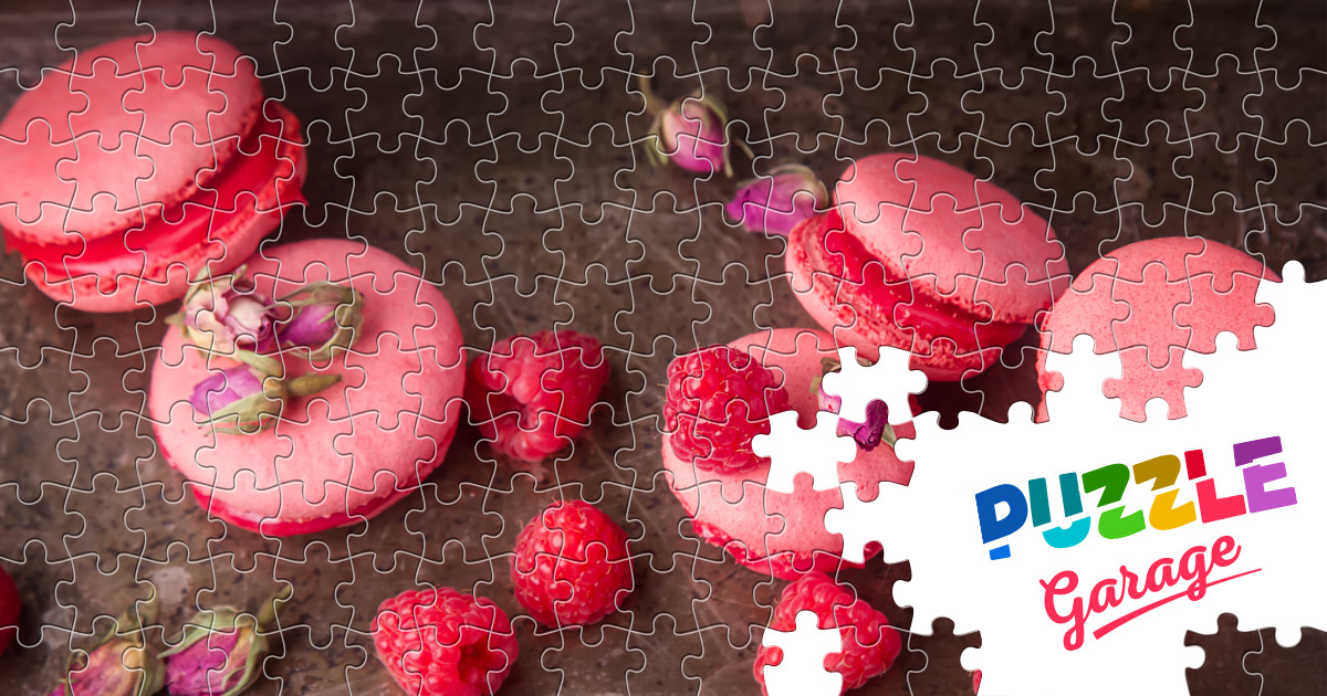 Macarons with raspberries Jigsaw Puzzle (Home, Food) | Puzzle Garage