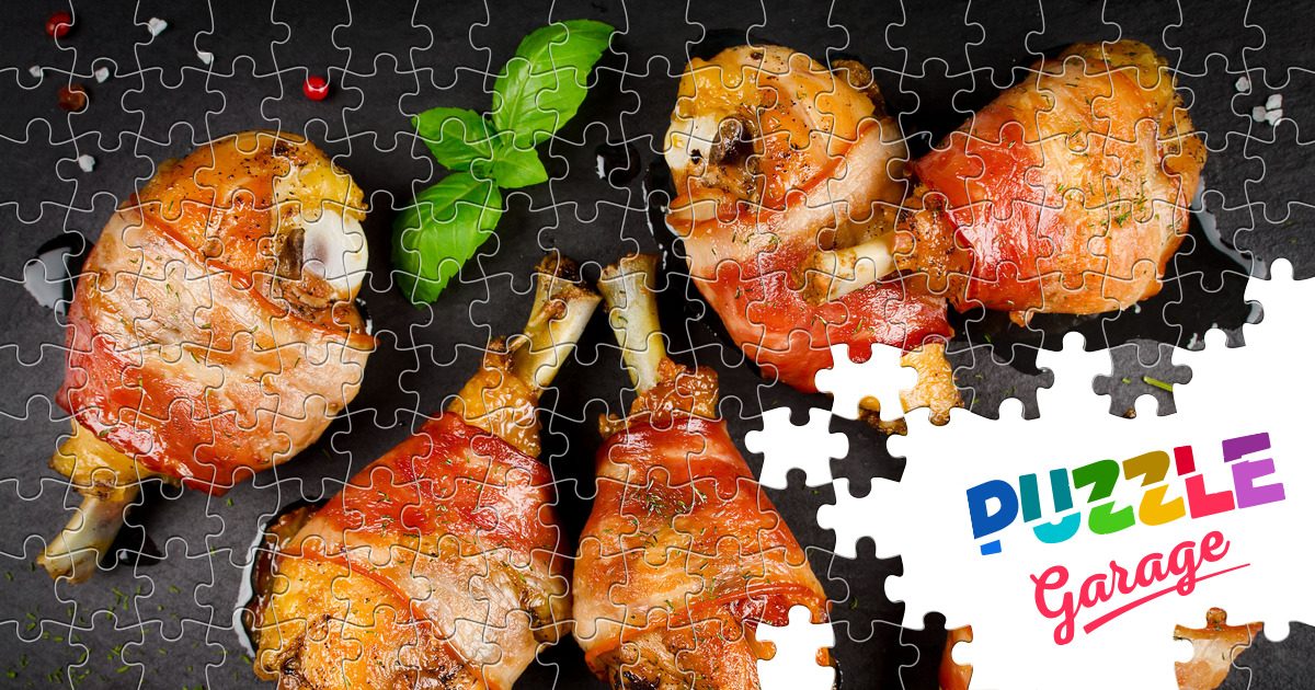 Chicken legs in bacon Jigsaw Puzzle (Home, Food) | Puzzle Garage