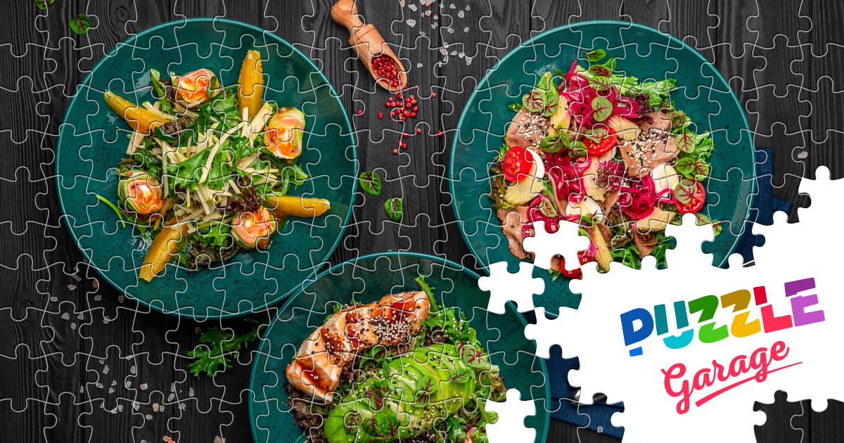 Salads on the table Jigsaw Puzzle (Home, Food) | Puzzle Garage