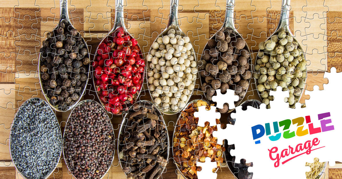 Spices in spoons Jigsaw Puzzle (Home, Food) | Puzzle Garage