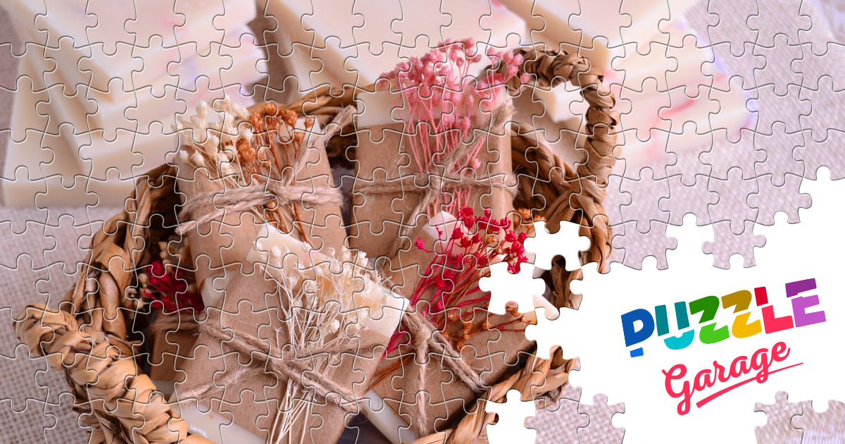 Soap with flowers Jigsaw Puzzle (Home, Needlework) | Puzzle Garage