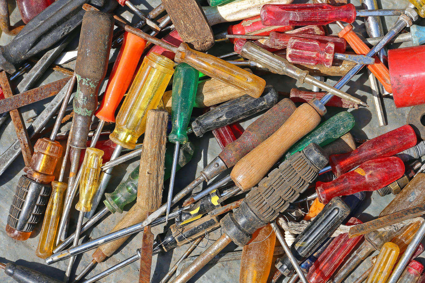 Large set of different screwdrivers Jigsaw Puzzle (History, Flea market ...