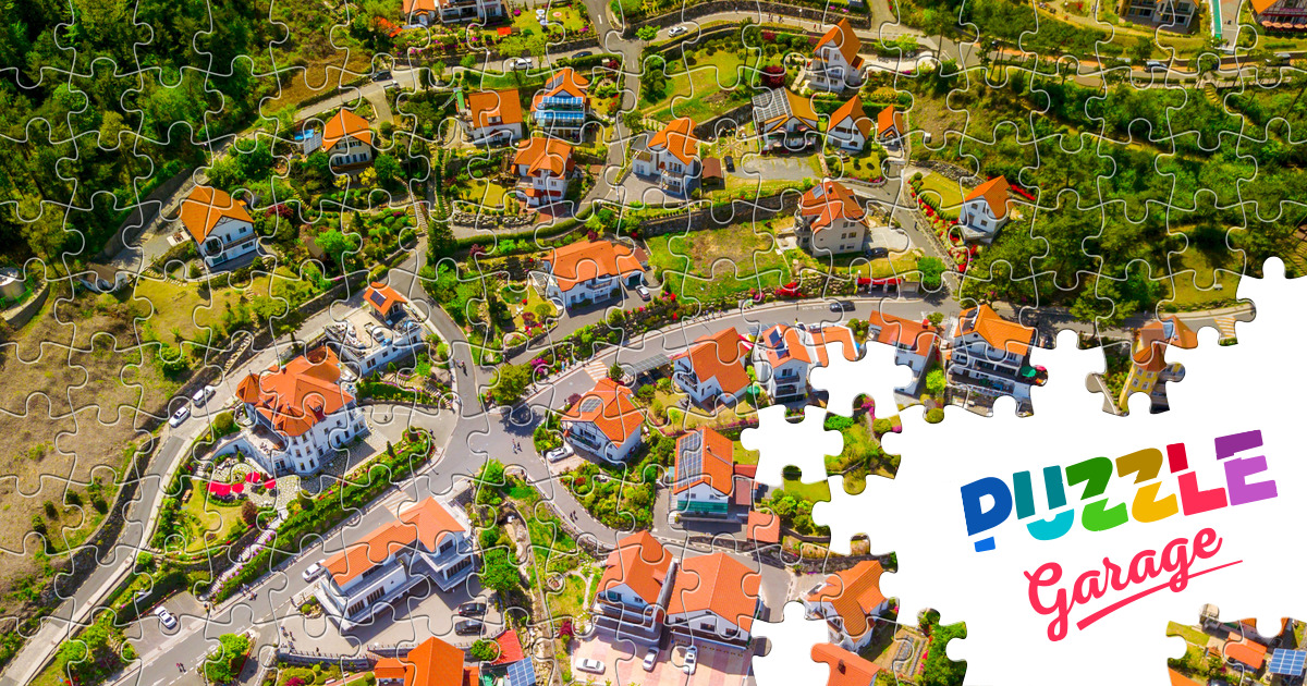 Aerial view of a colorful village Jigsaw Puzzle (Other, Aerial view ...
