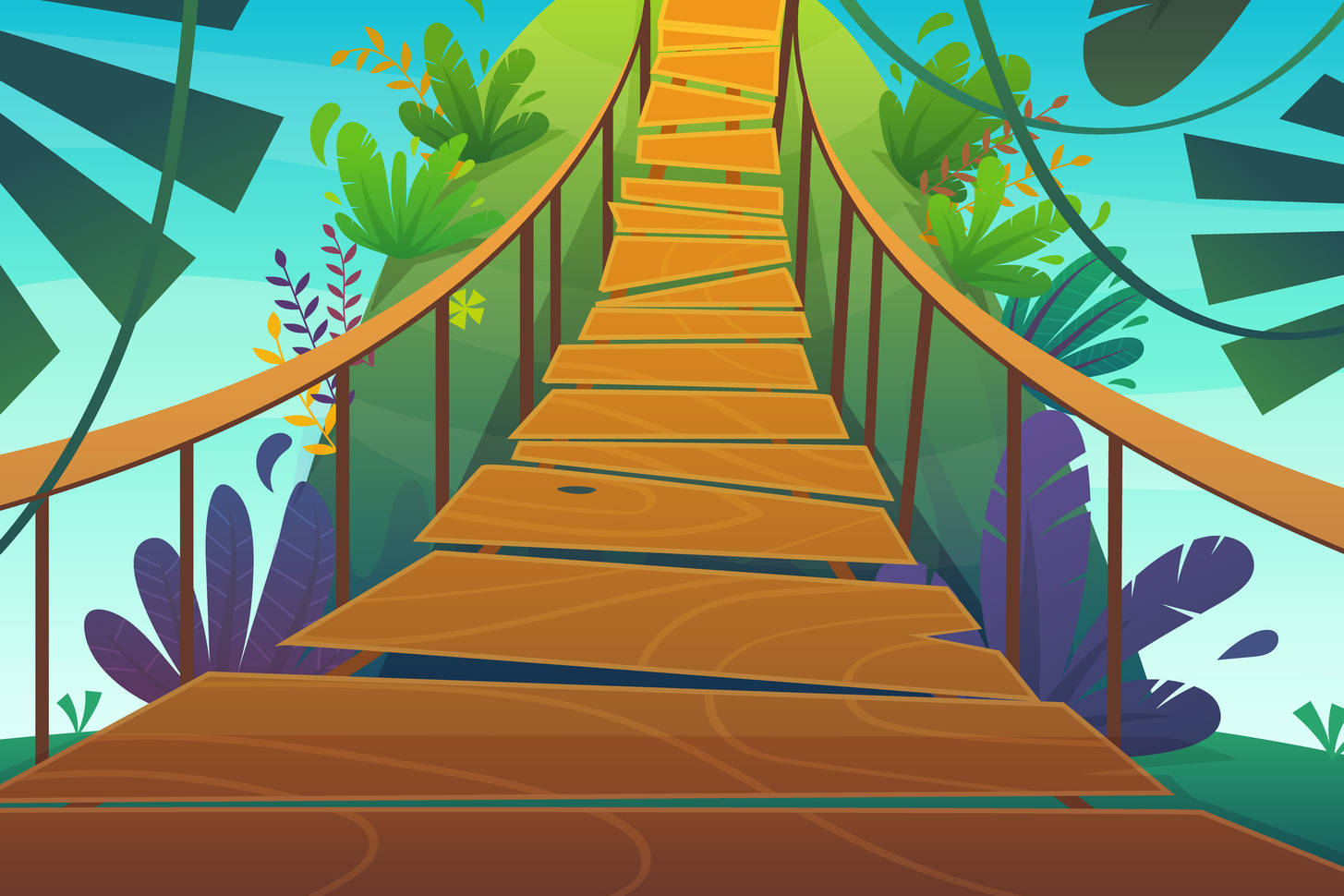 Jungle Suspension Bridge Jigsaw Puzzle (For children, Cartoon ...