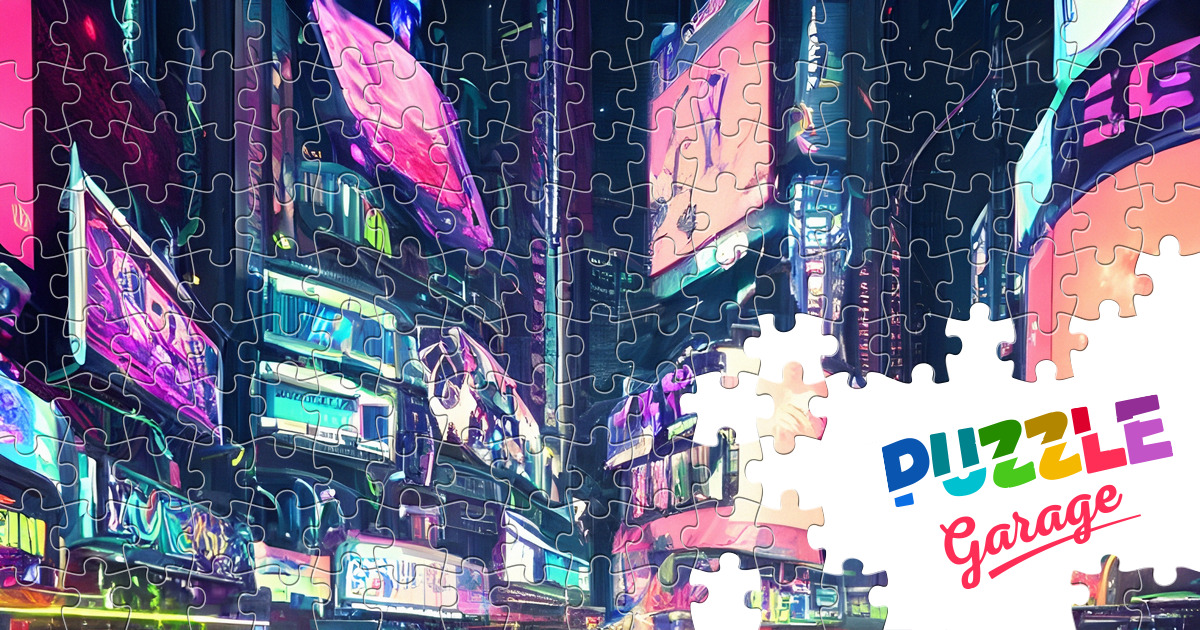 Times Square in the style of cyberpunk Jigsaw Puzzle (Countries, USA ...
