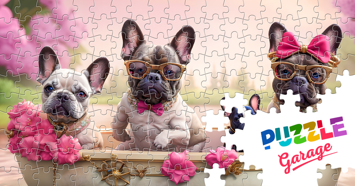 Bulldogs in a boat Jigsaw Puzzle (Art, Painting) | Puzzle Garage
