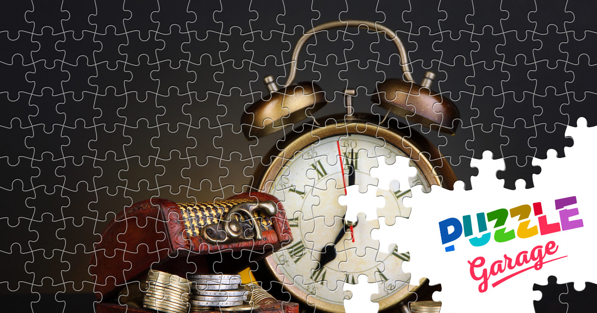 Vintage clock and coins Jigsaw Puzzle (Stuff, Watches) | Puzzle Garage