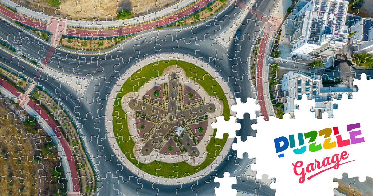 Aerial view of the roundabout Jigsaw Puzzle (Other, Aerial view ...
